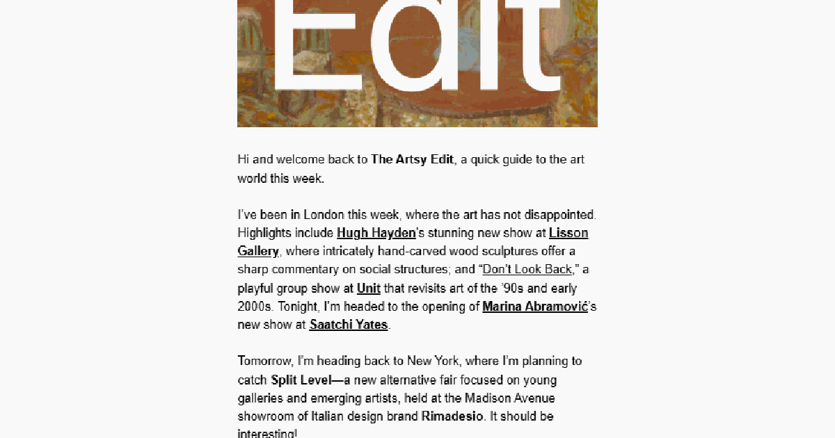 The Artsy Edit | A quick art world news recap, from blockbuster shows ...